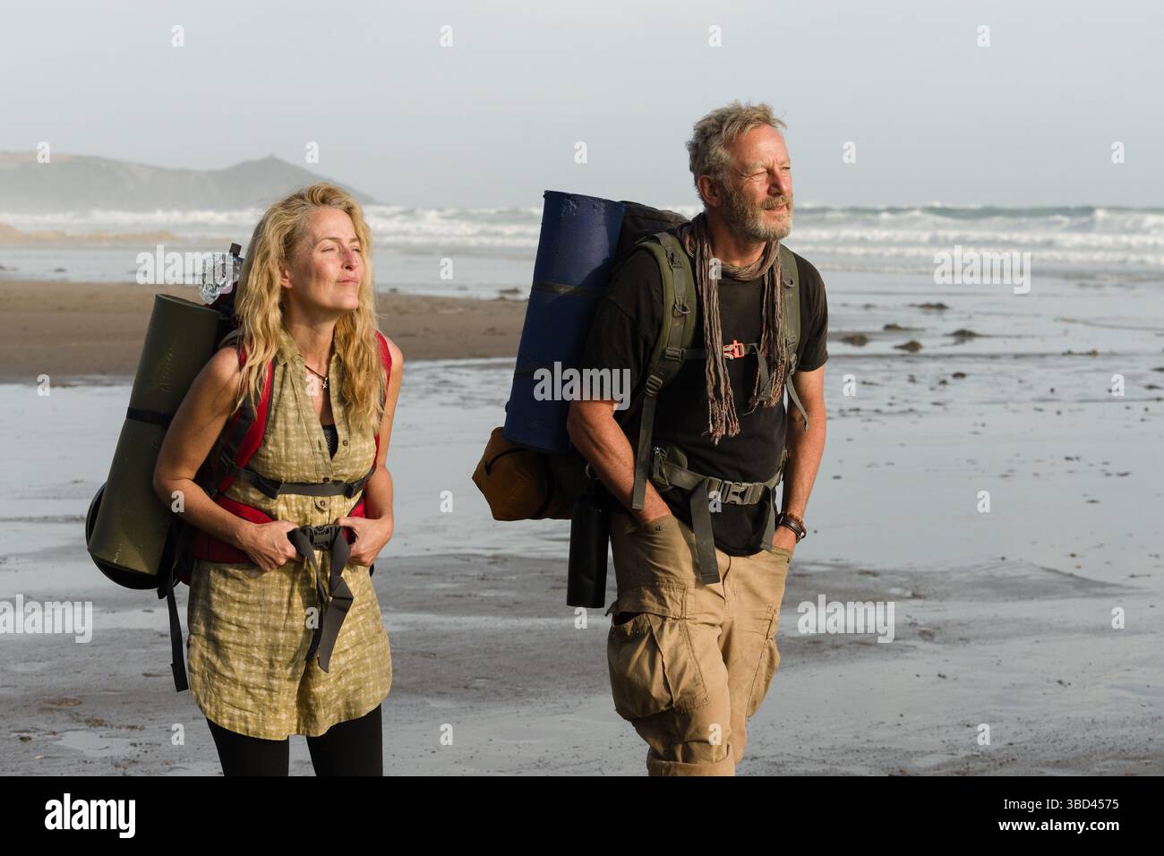 The Salt Path (2024) Jason Isaacs as Moth Winn Gillian Anderson as ...