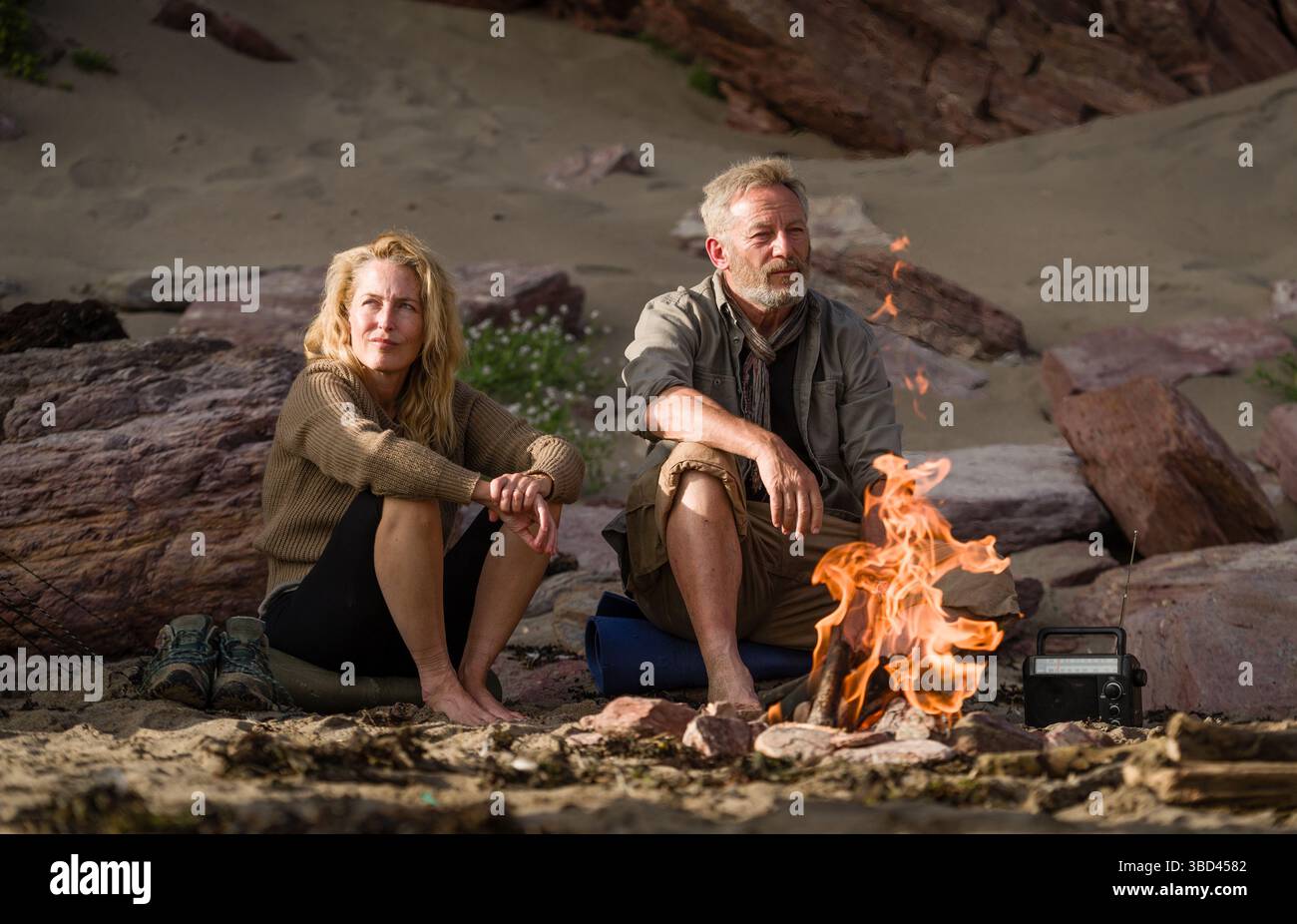 The Salt Path (2024) Jason Isaacs as Moth Winn Gillian Anderson as ...