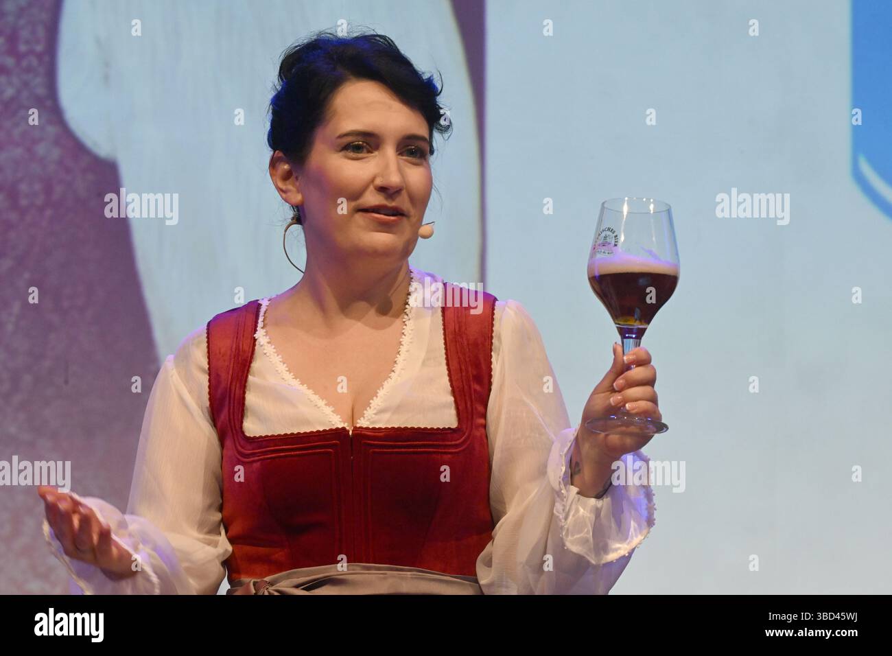 Munich, Germany. 22nd May, 2025. Candidate Melanie Streit takes to the ...