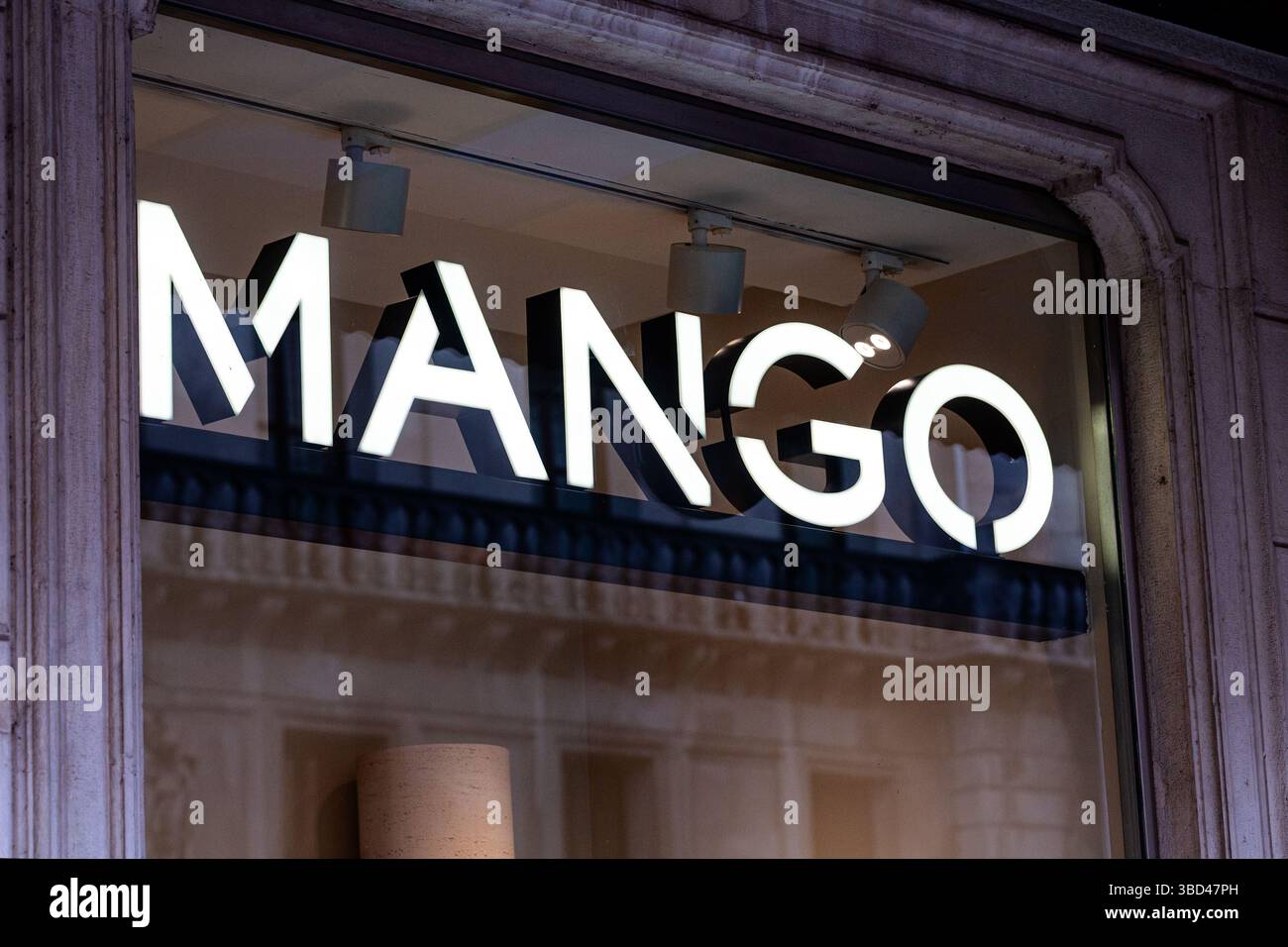 Padua, Italy - April 14, 2025: Mango logo text chain and brand sign of ...