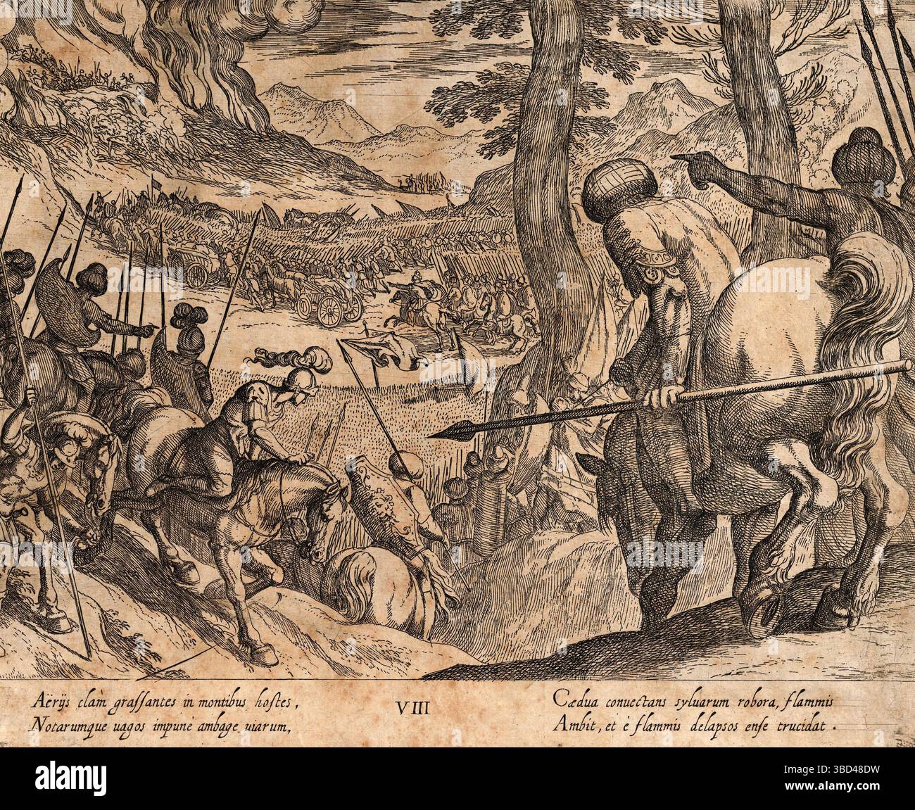 Plate 8: Alexander Encircling the Enemy Troops with Fire, from The ...