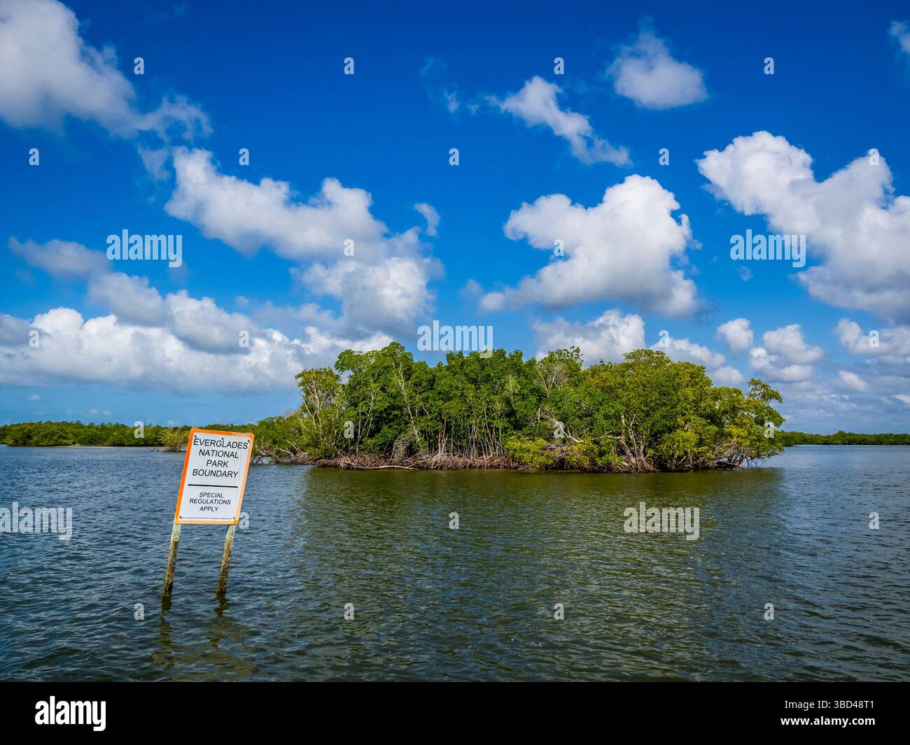 Everglades National Park boundary sign in The Ten Thousand Islands in ...