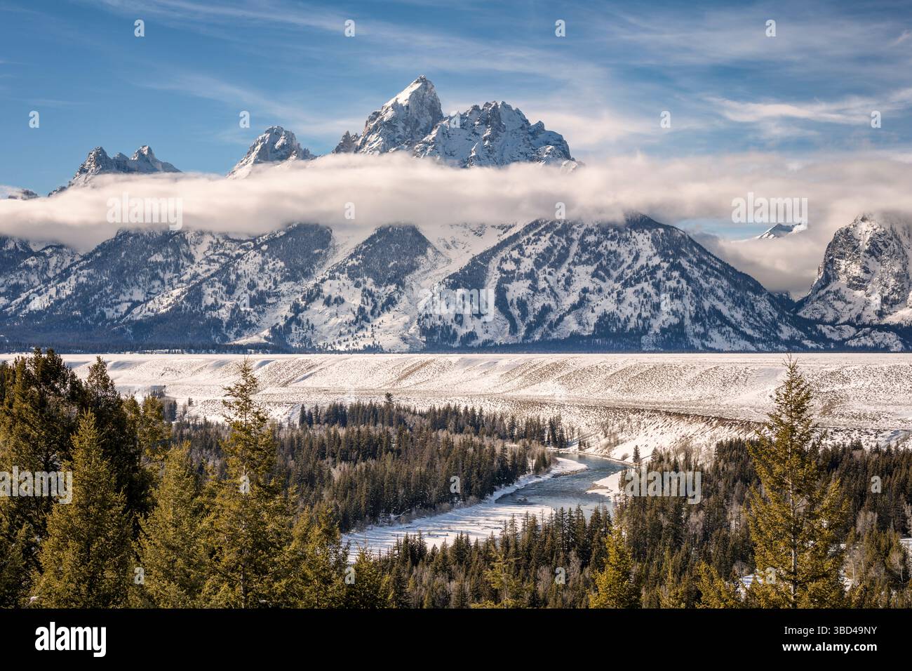 USA, Wyoming, Jackson. Grand Teton National Park, The Snake River and ...