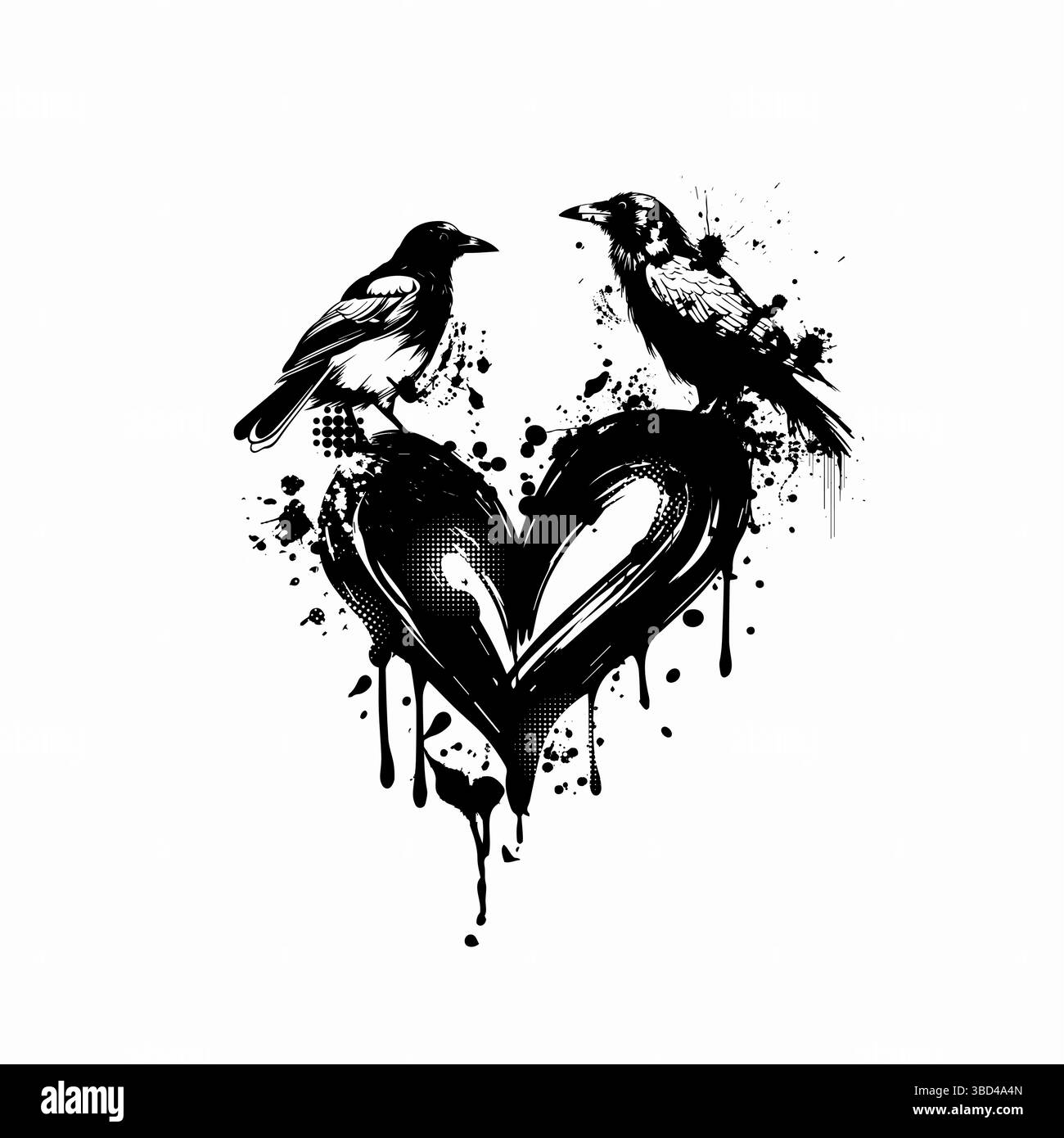 Crows heart Black and White Stock Photos & Images - Alamy