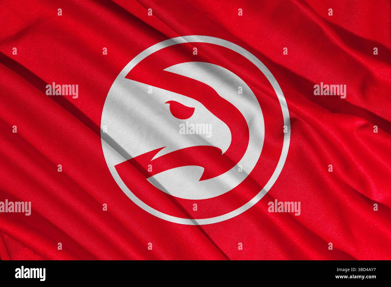 Pringsewu, Lampung; May 23, 2025; Texture of the Atlanta Hawks club ...