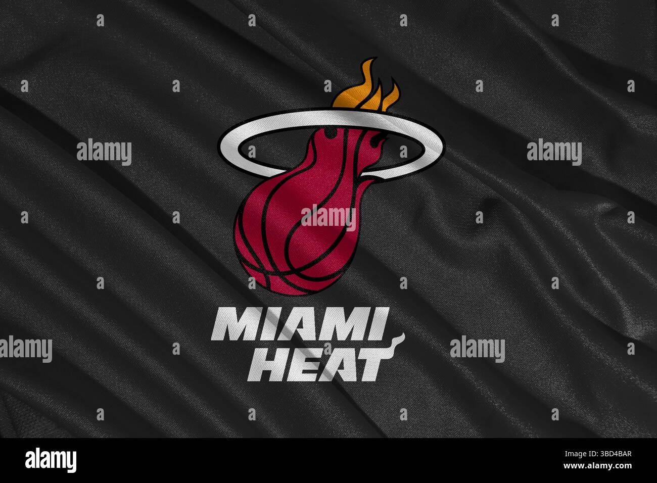 Pringsewu, Lampung; May 23, 2025; Texture of the Miami Heat club flag ...