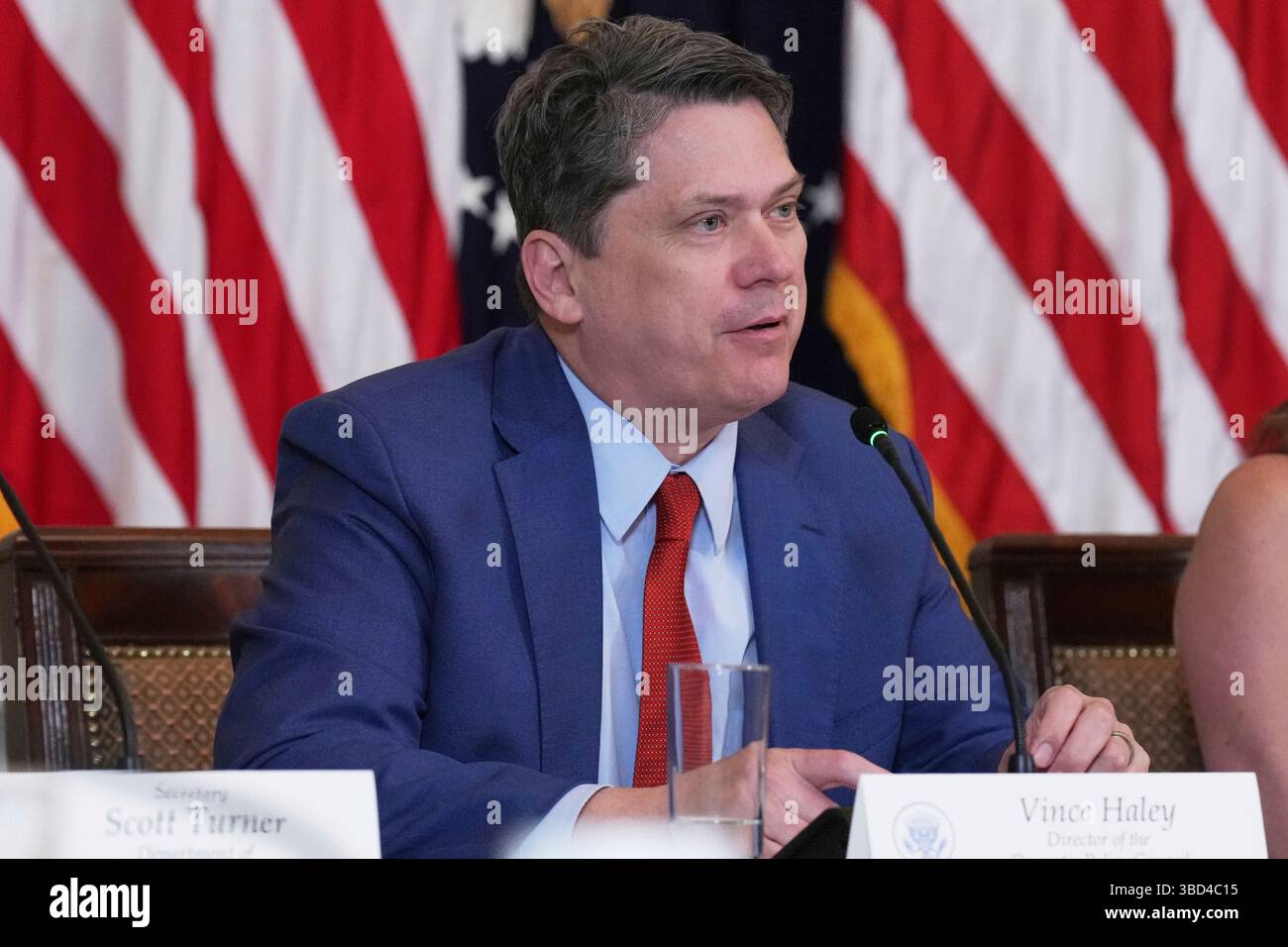 Vince Haley, director of the Domestic Policy Council, speaks during a ...