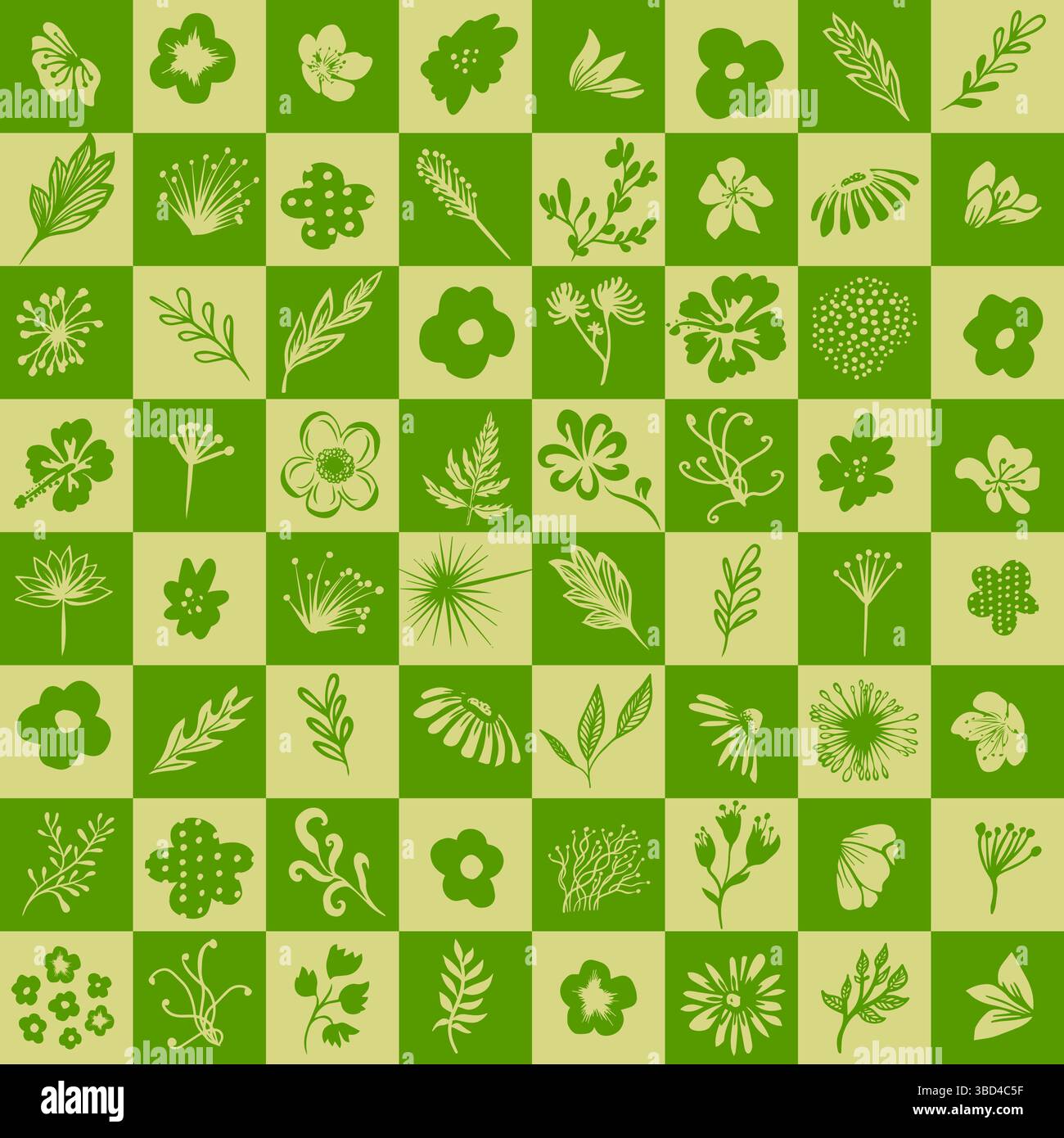 Seamless background cage with plants. Oilcloth pattern. hand drawing ...