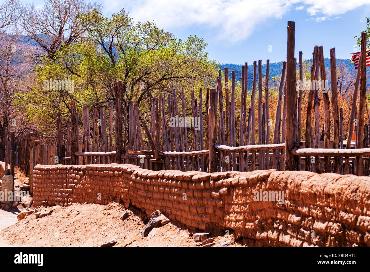 Adobe mud brick wall; Taos Pueblo; Tuah Tah; Taos; New Mexico; USA ...