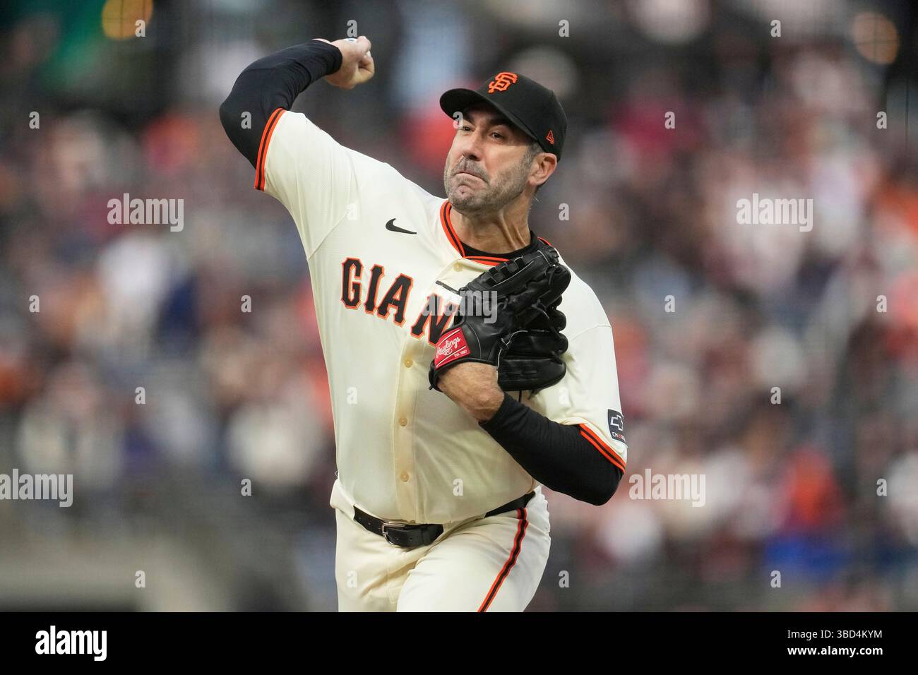 San Francisco Giants pitcher Justin Verlander during a baseball game ...