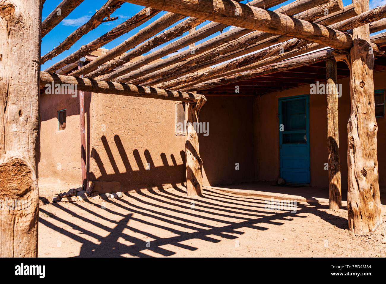 Detail of traditional adobe architecture; Taos Pueblo; Tuah Tah; Taos ...