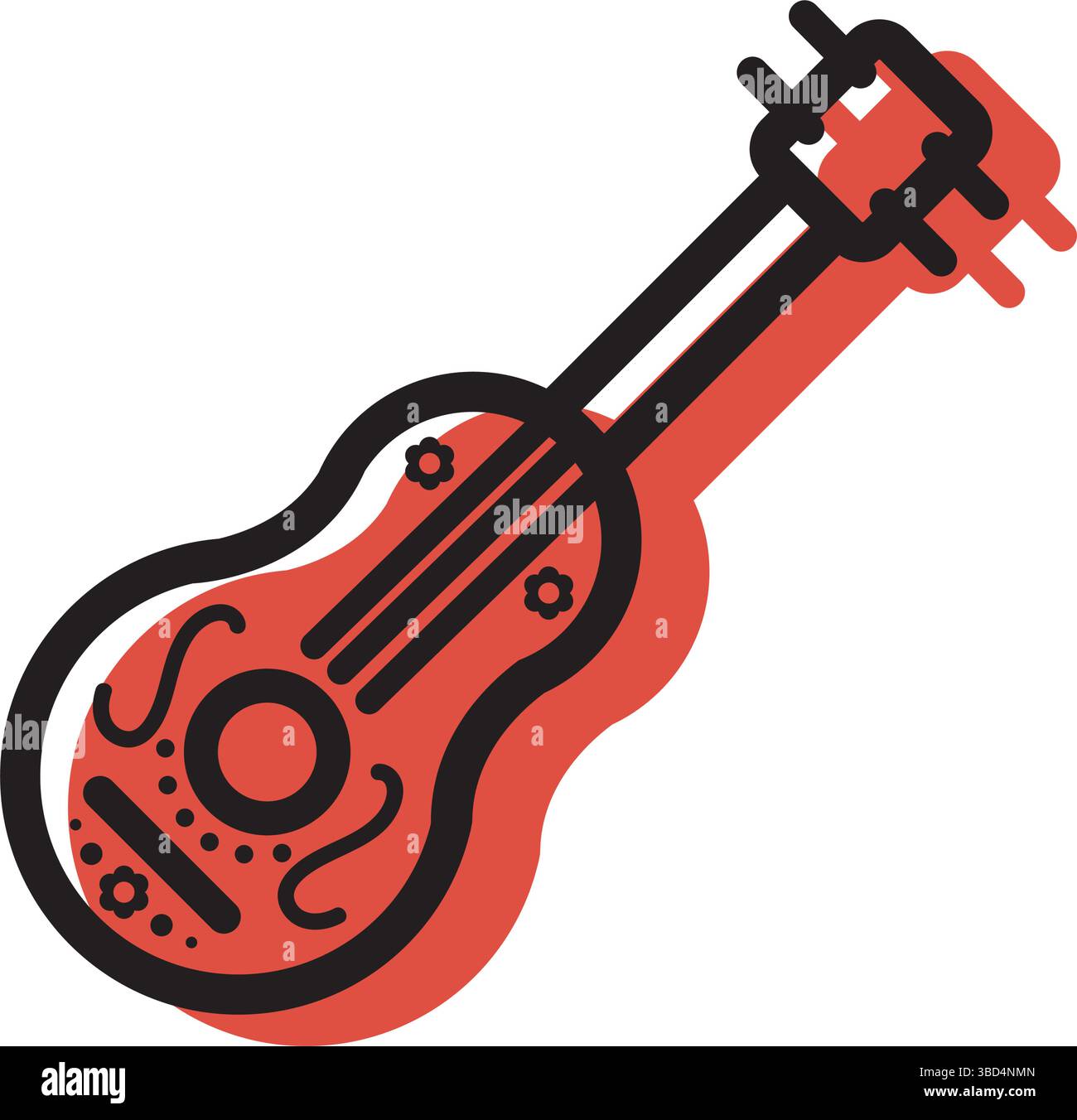 Decorated guitar icon. Vector Stock Vector Image & Art - Alamy