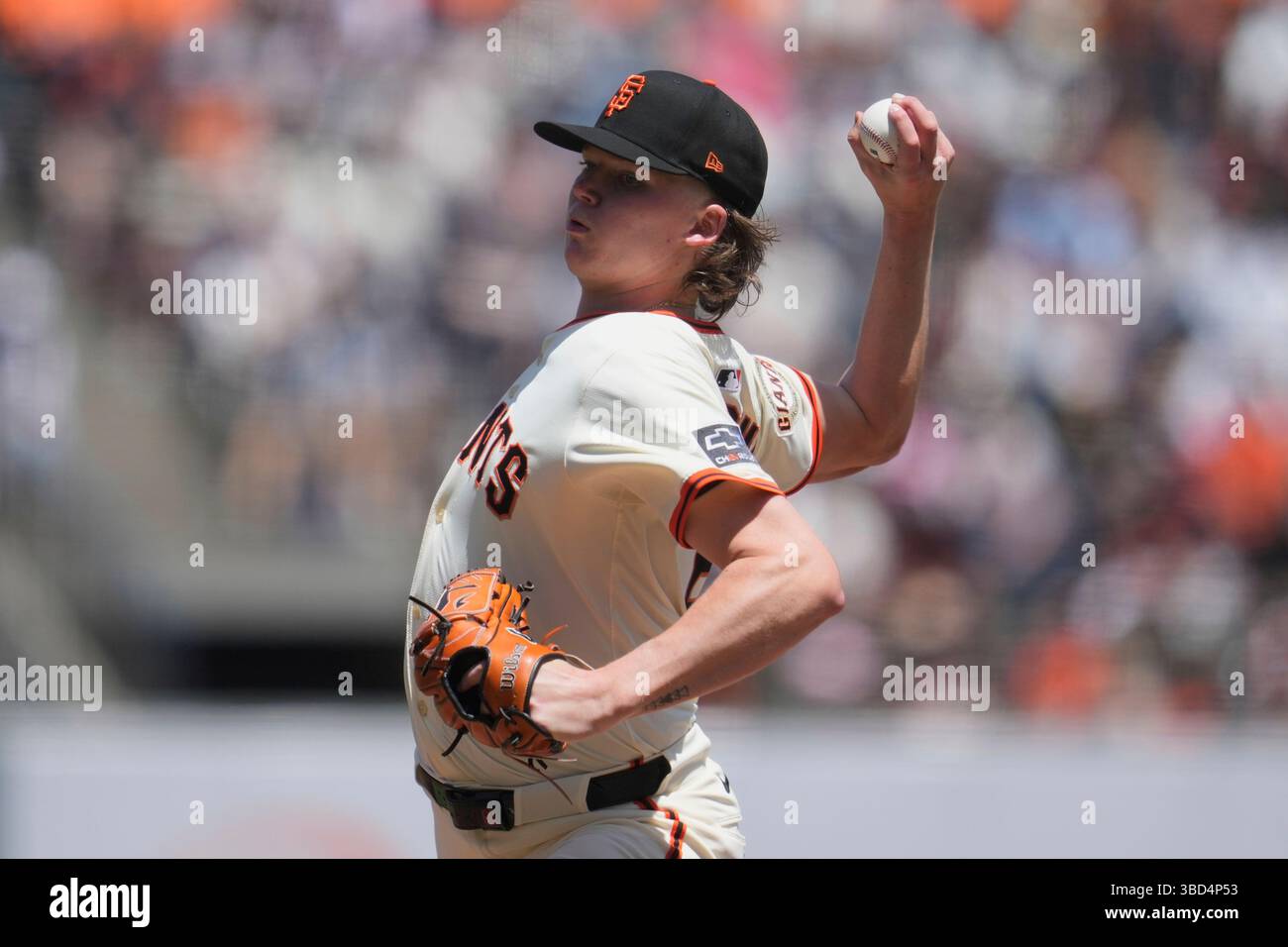 San Francisco Giants pitcher Hayden Birdsong during a baseball game ...