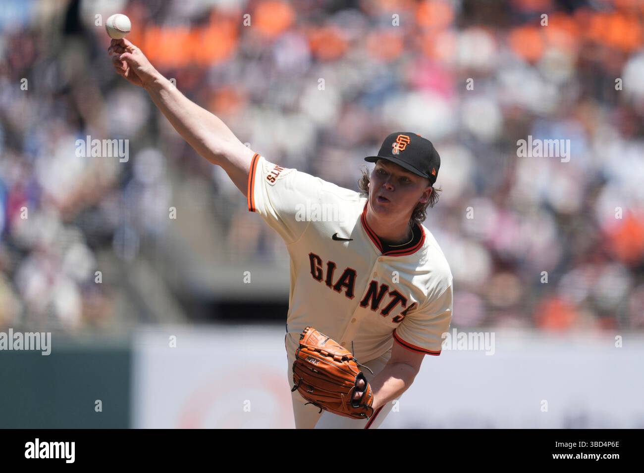 San Francisco Giants pitcher Hayden Birdsong during a baseball game ...