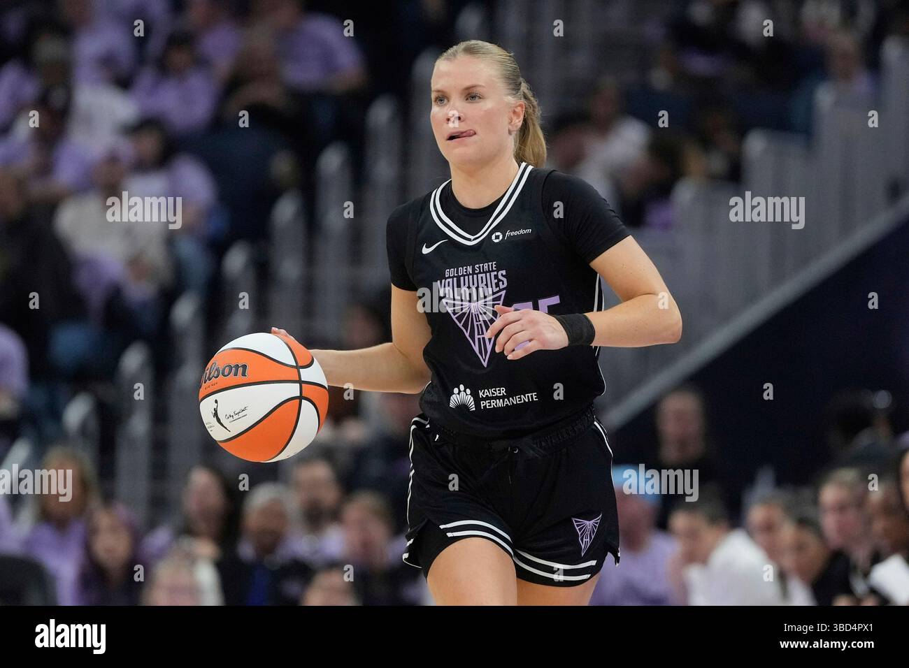 Golden State Valkyries guard Julie Vanloo during a WNBA basketball game ...