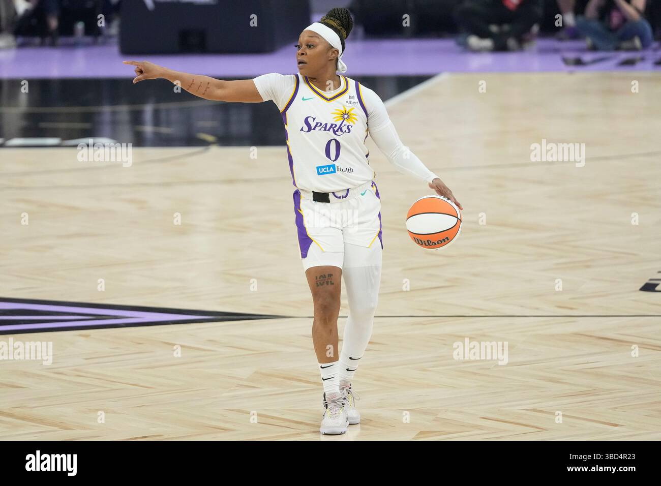 Los Angeles Sparks guard Odyssey Sims during a WNBA basketball game ...