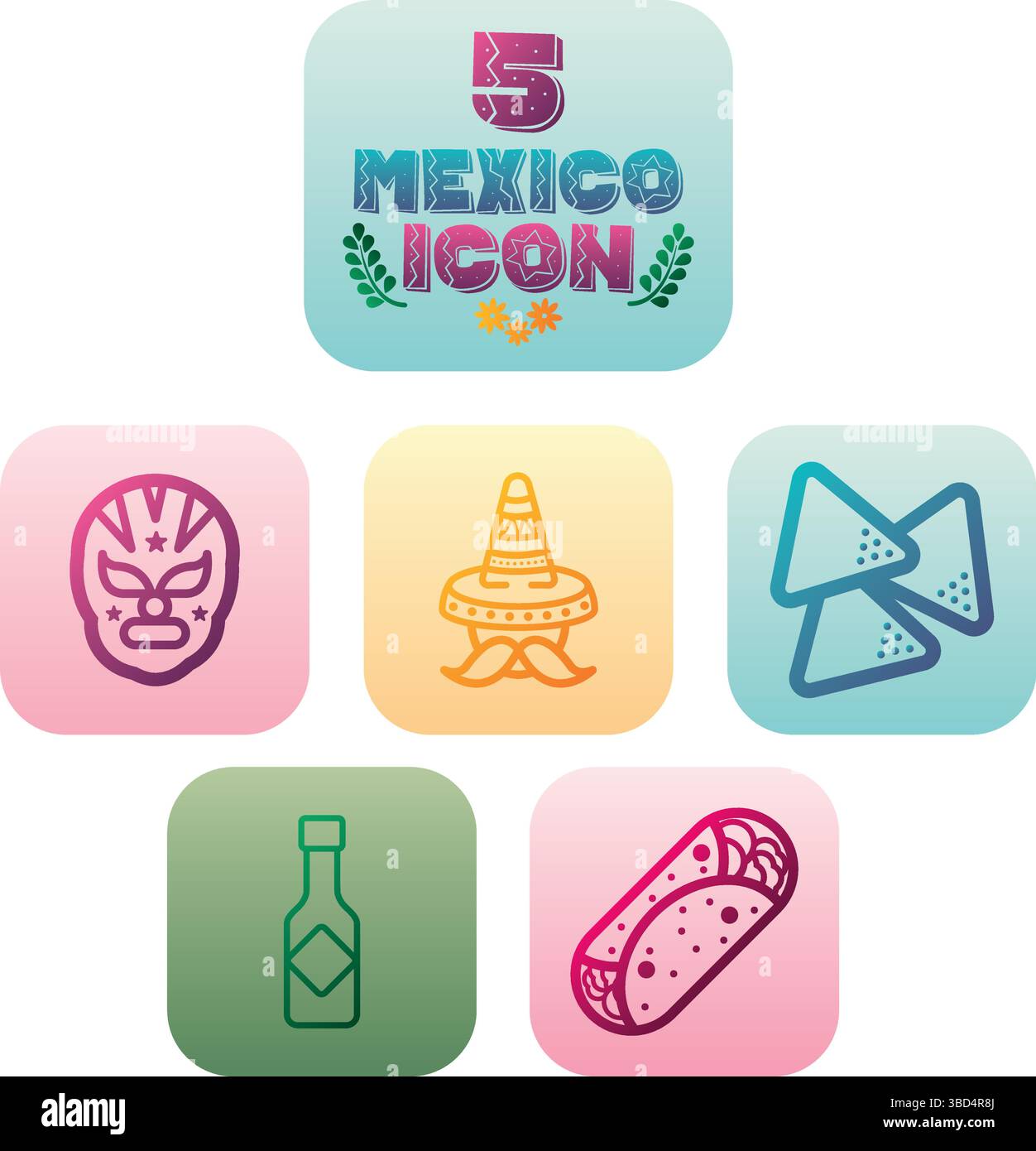 Mexico icon pack. Vector Stock Vector Image & Art - Alamy