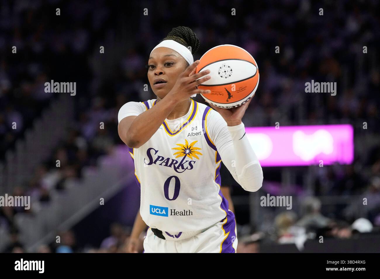 Los Angeles Sparks guard Odyssey Sims during a WNBA basketball game ...