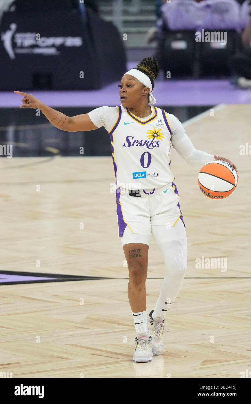 Los Angeles Sparks guard Odyssey Sims during a WNBA basketball game ...