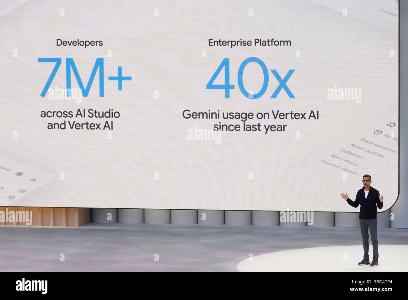 Alphabet CEO Sundar Pichai speaks at a Google I/O event in Mountain ...