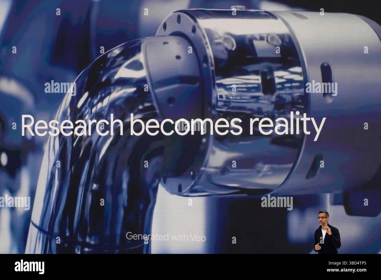 Alphabet CEO Sundar Pichai speaks at a Google I/O event in Mountain ...