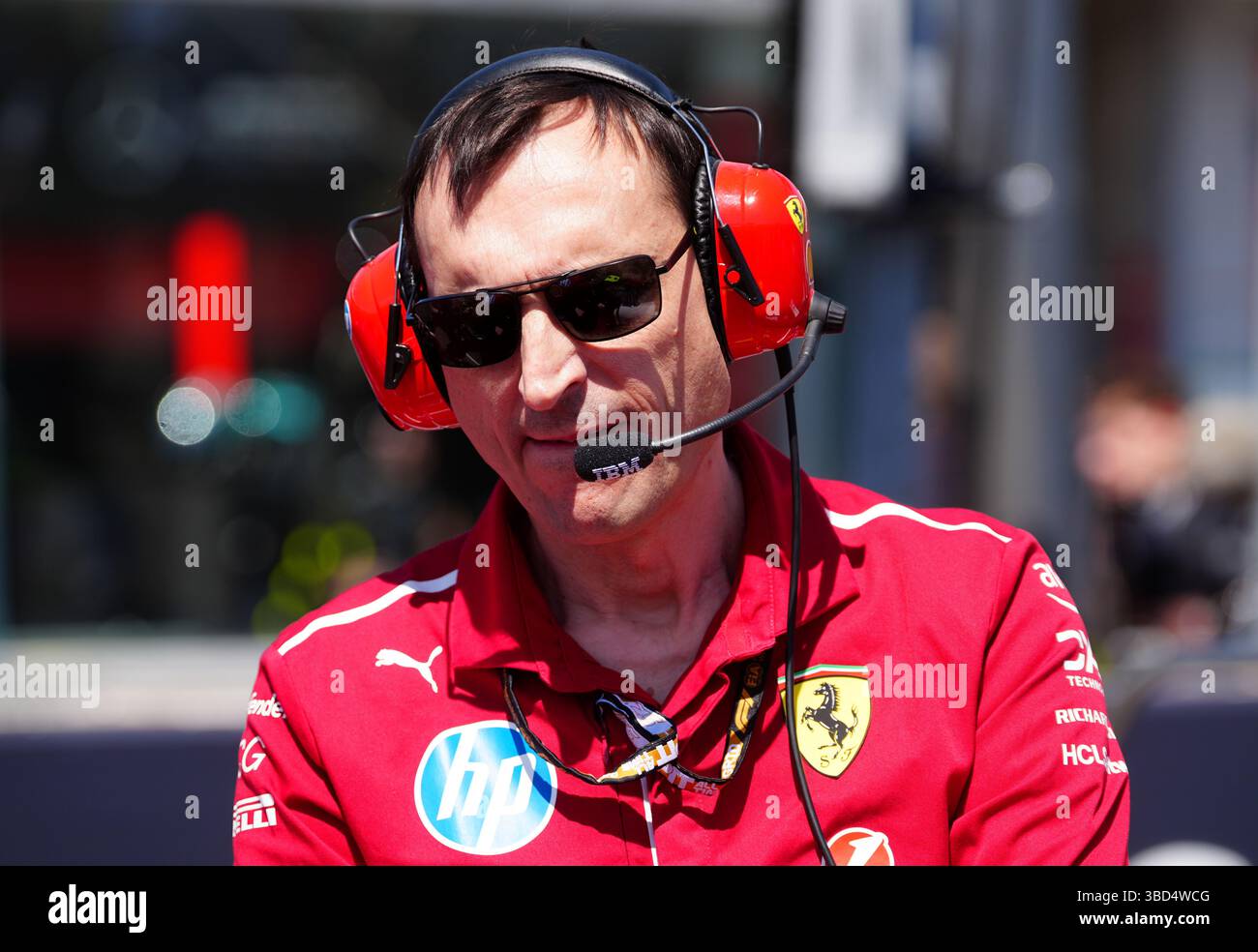 Riccardo Adami, race engineer of Ferrari's Lewis Hamilton, at the Autodromo Internazionale Enzo ...