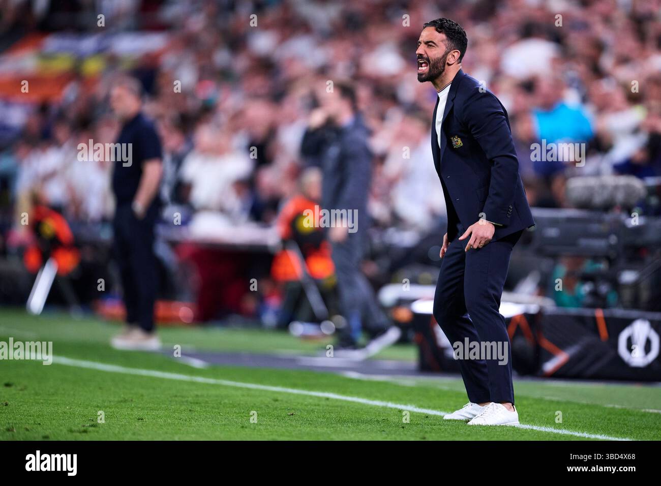 Manchester United head coach Ruben Amorim reacts during the UEFA Europa ...