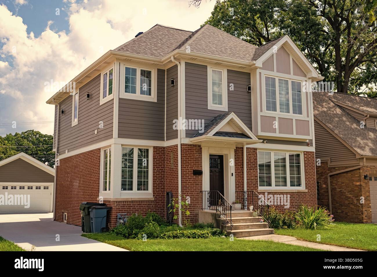 Private family home architecture. House exterior. Private house in ...
