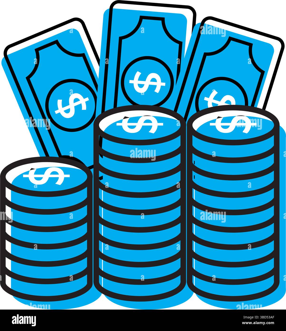 Stacks of money bills Stock Vector Images - Alamy
