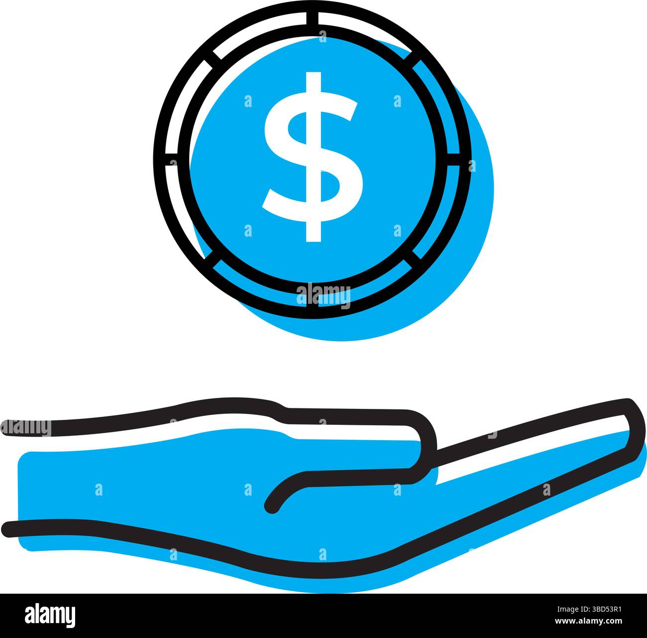 Hand giving coin icon. Vector illustration Stock Vector Image & Art - Alamy