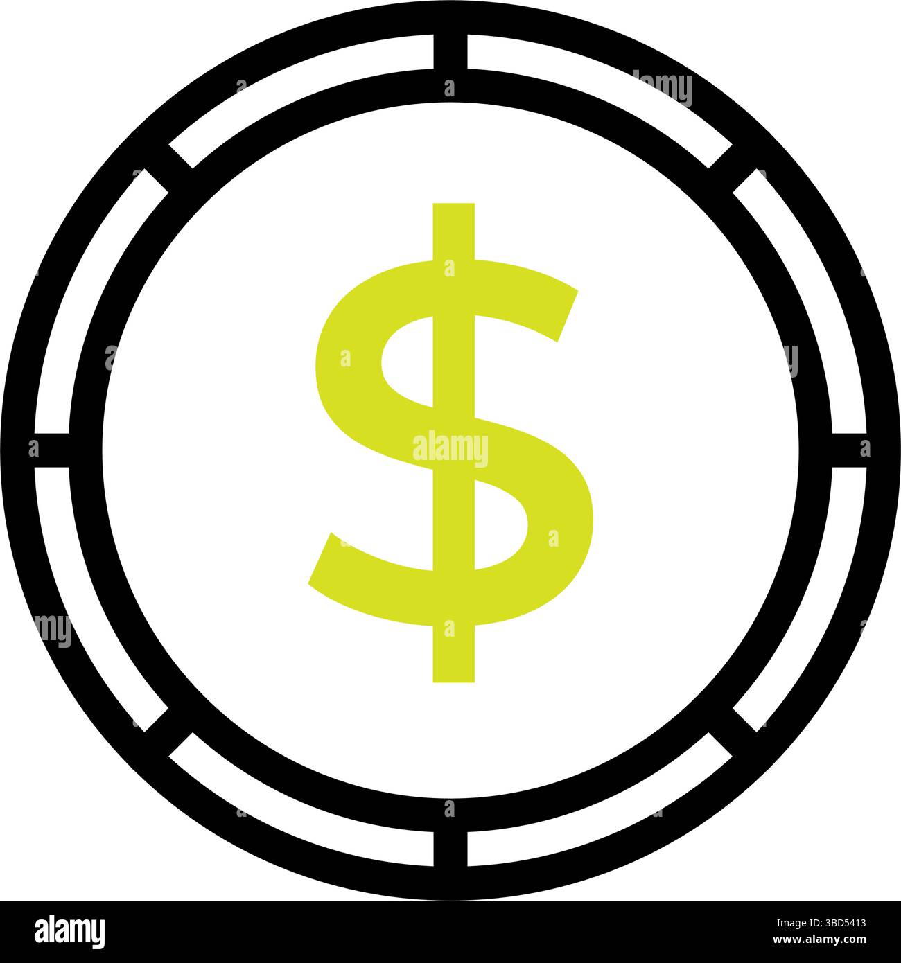 Dollar symbol icon outline Stock Vector Images - Alamy