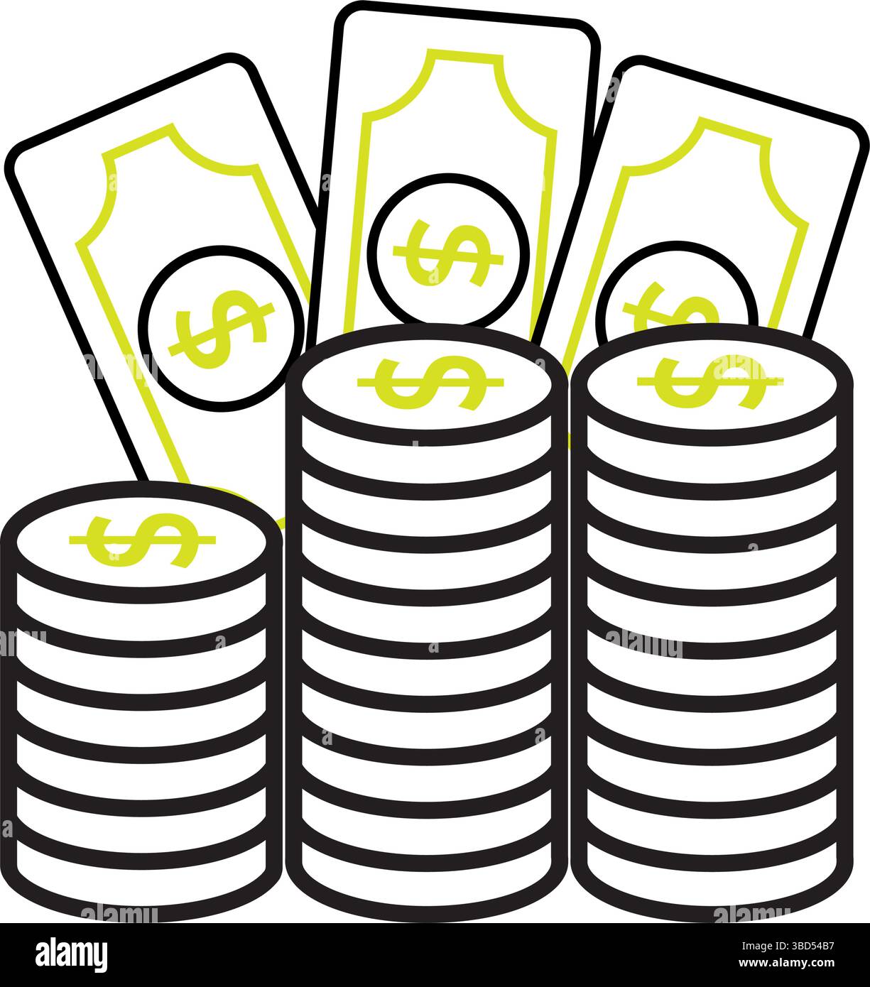 Stacks of money bills Stock Vector Images - Alamy