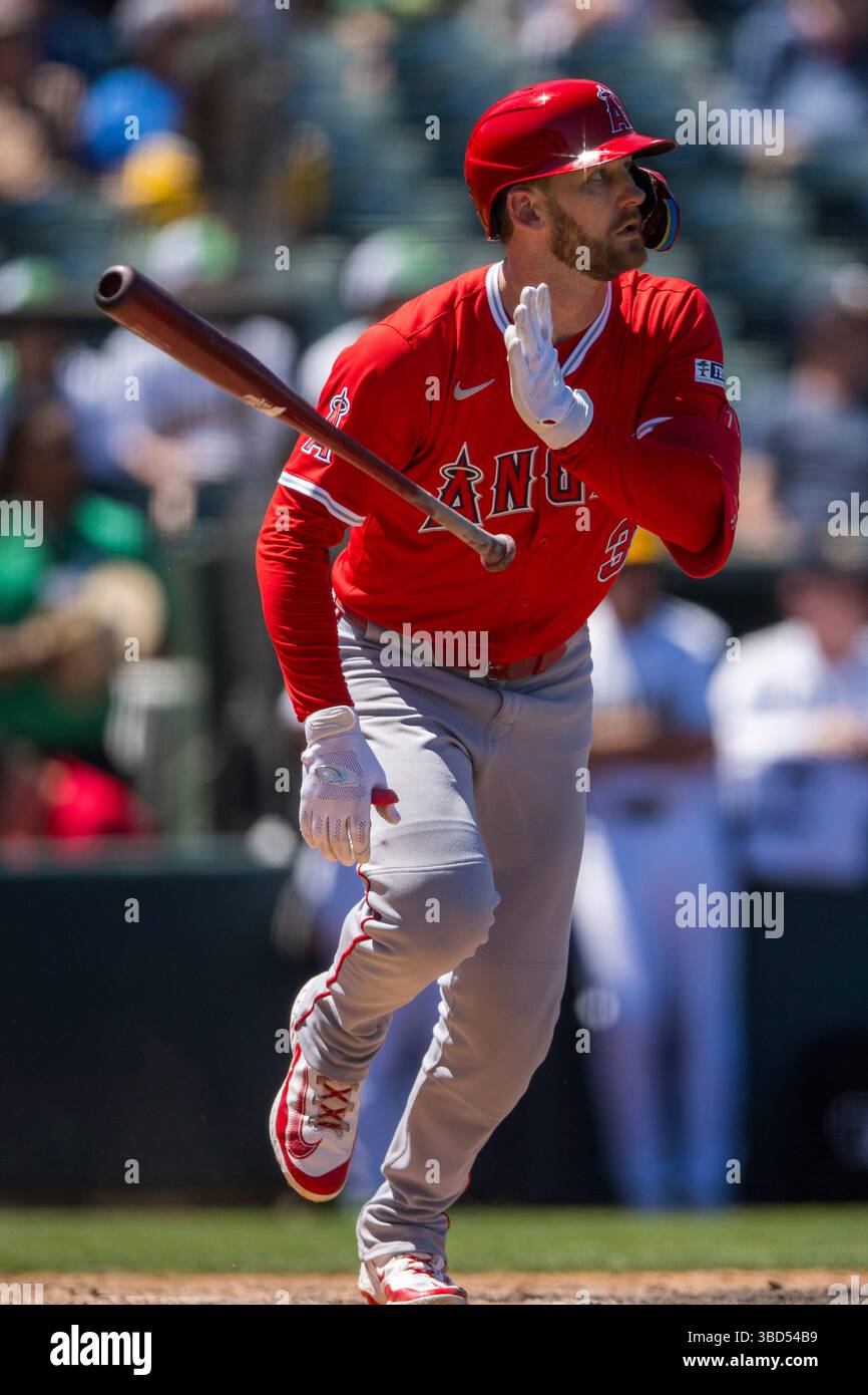 Los Angeles Angels' Taylor Ward hits a grand slam during the seventh ...