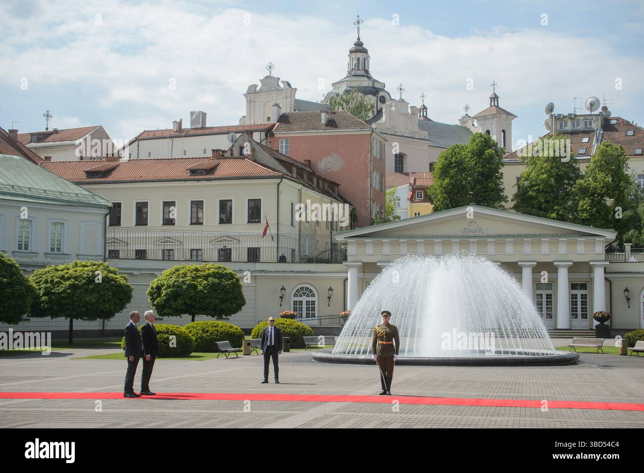 Vilnius, Lithuania. 22nd May, 2025. German Chancellor Friedrich Merz (L ...