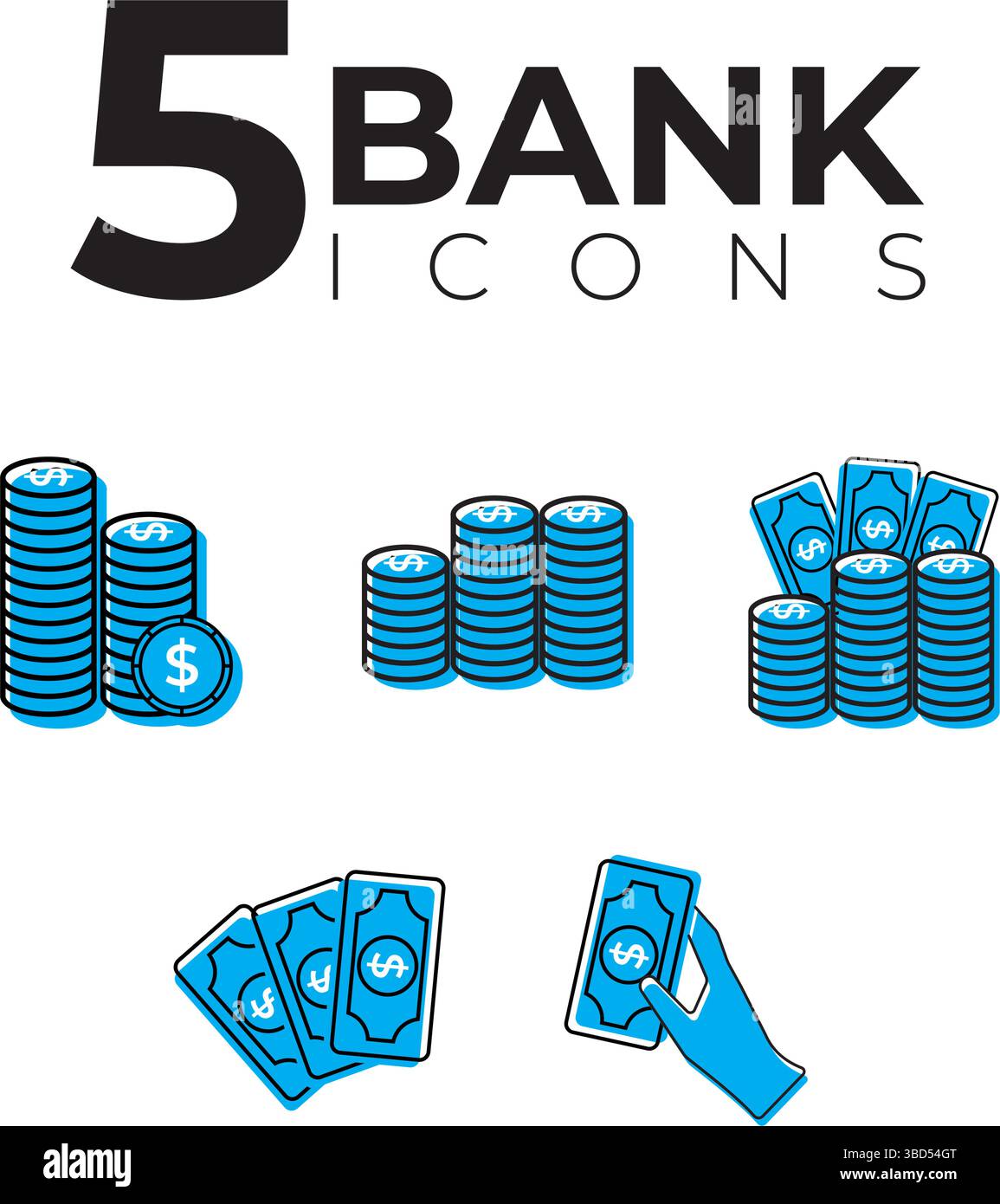 Blue financial icons group. Vector Stock Vector Image & Art - Alamy