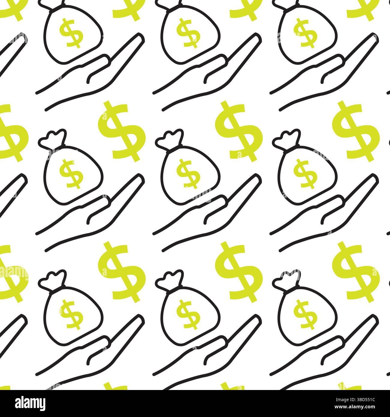 Money hand bag pattern. Vector Stock Vector Image & Art - Alamy