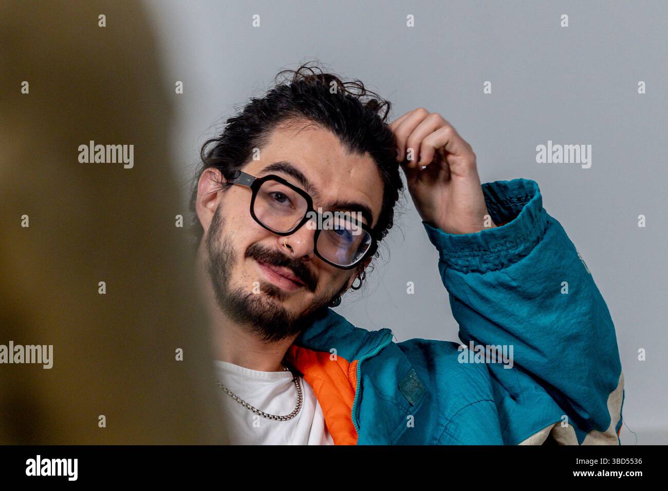 Morat member Simon Vargas during an interview for Europa Press, May 9 ...