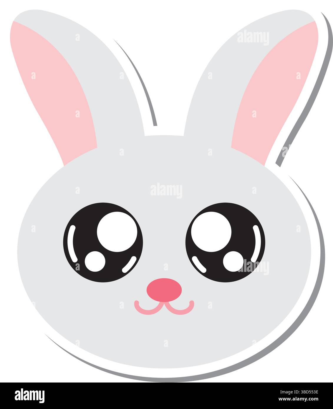 Cute white bunny face. Vector Stock Vector Image & Art - Alamy