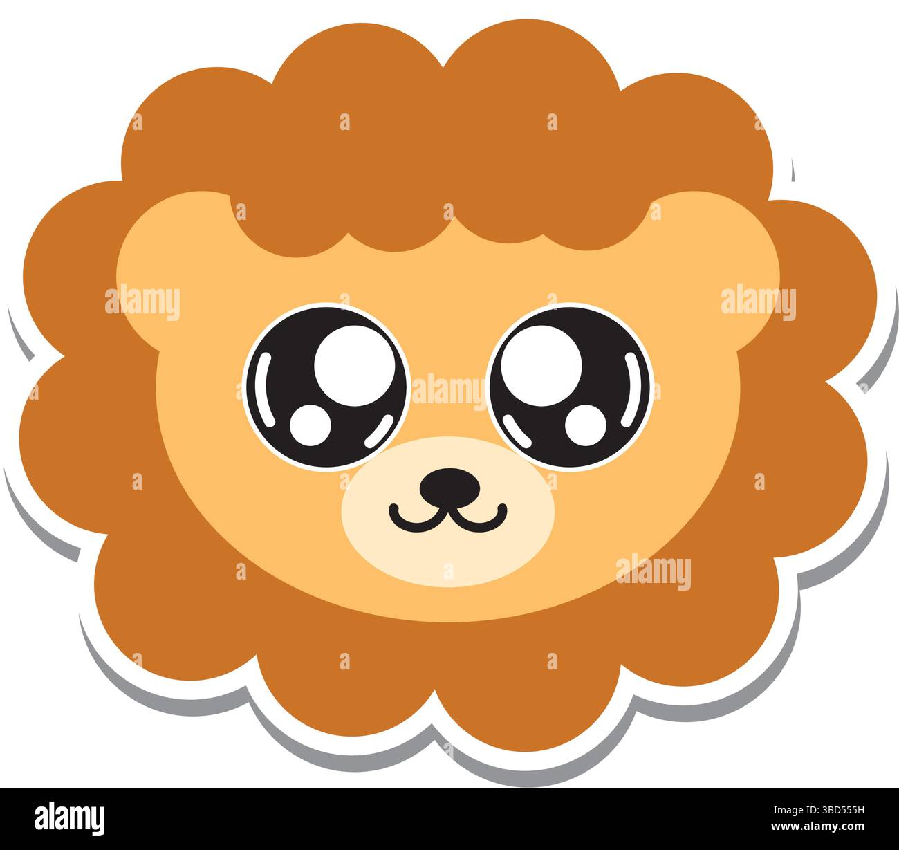Happy lion cartoon face. Vector Stock Vector Image & Art - Alamy