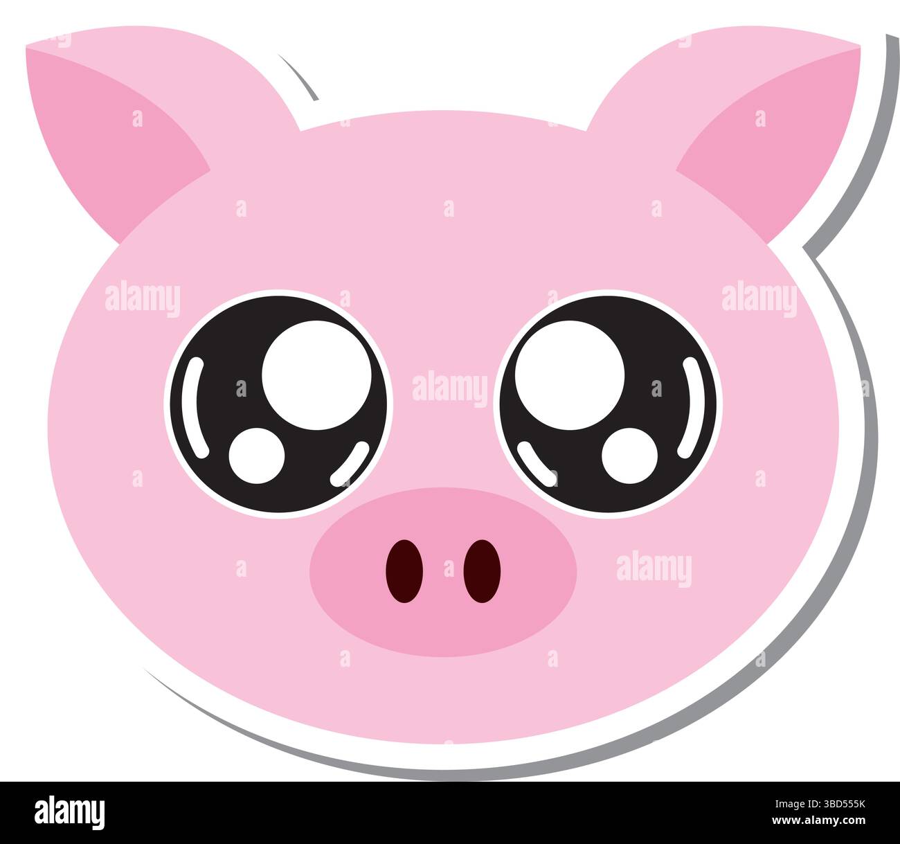 Pink piggy cartoon face. Vector Stock Vector Image & Art - Alamy