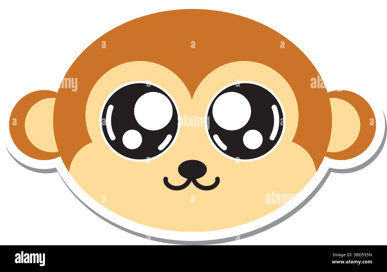Cartoon monkey face. Vector Stock Vector Image & Art - Alamy