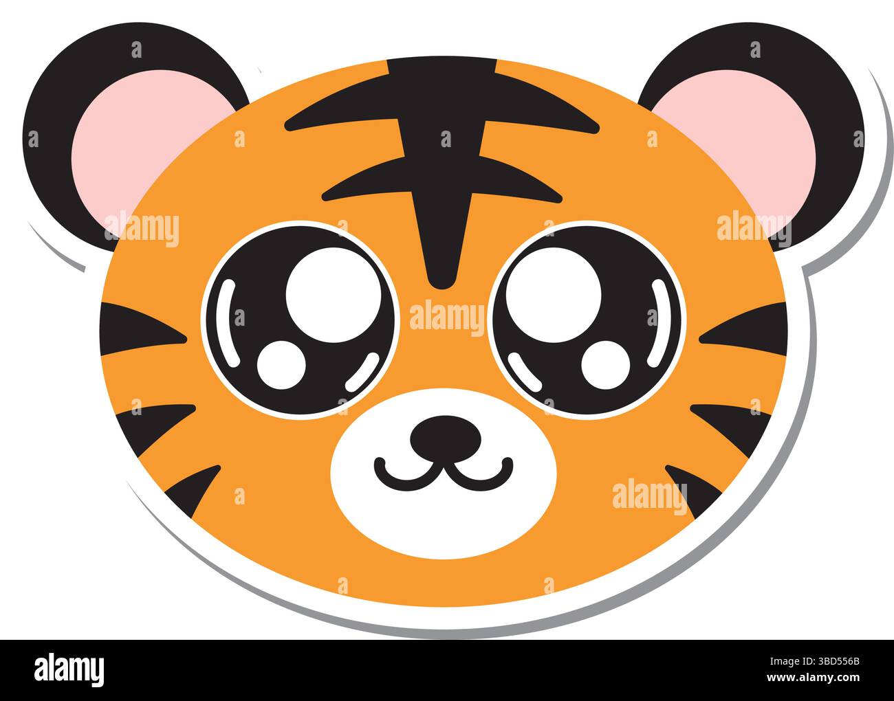 Smiling tiger head cartoon. Vector Stock Vector Image & Art - Alamy