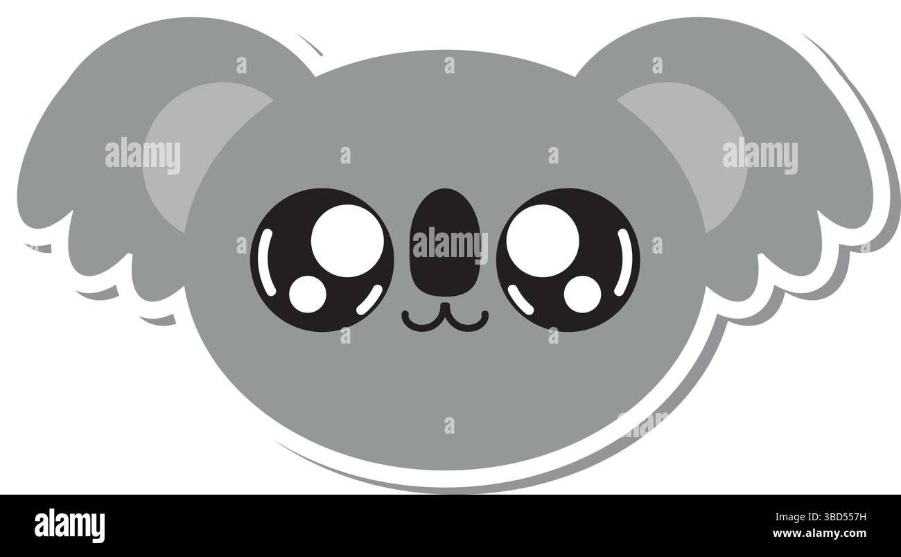 Gray cartoon koala head. Vector Stock Vector Image & Art - Alamy