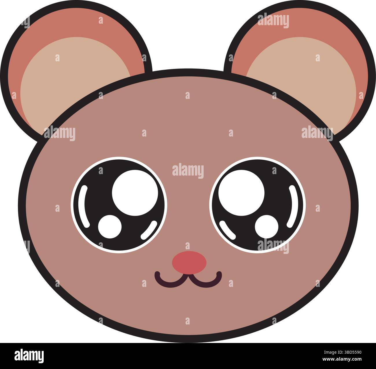 Cute brown mouse head. Vector Stock Vector Image & Art - Alamy
