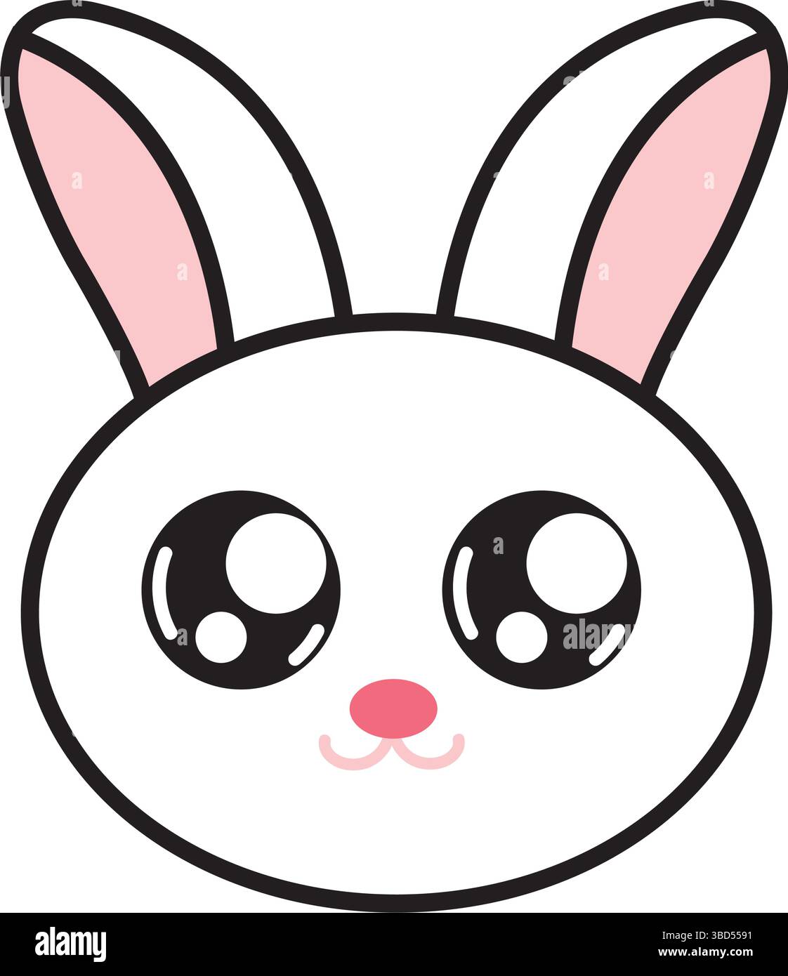 Cute white bunny face. Vector Stock Vector Image & Art - Alamy