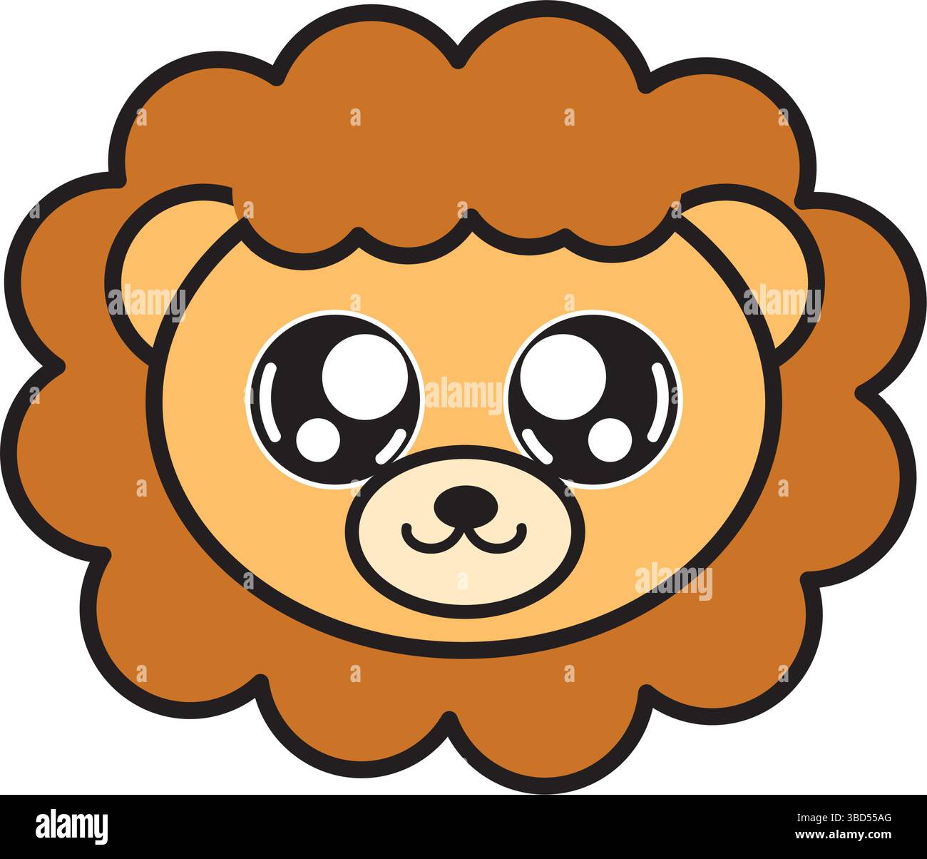 Happy lion cartoon face. Vector Stock Vector Image & Art - Alamy