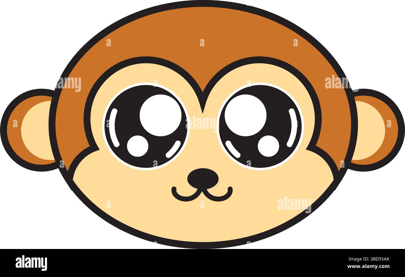 Cartoon monkey face. Vector Stock Vector Image & Art - Alamy