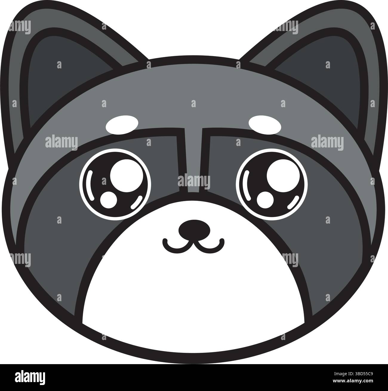 Cute gray raccoon face. Vector Stock Vector Image & Art - Alamy