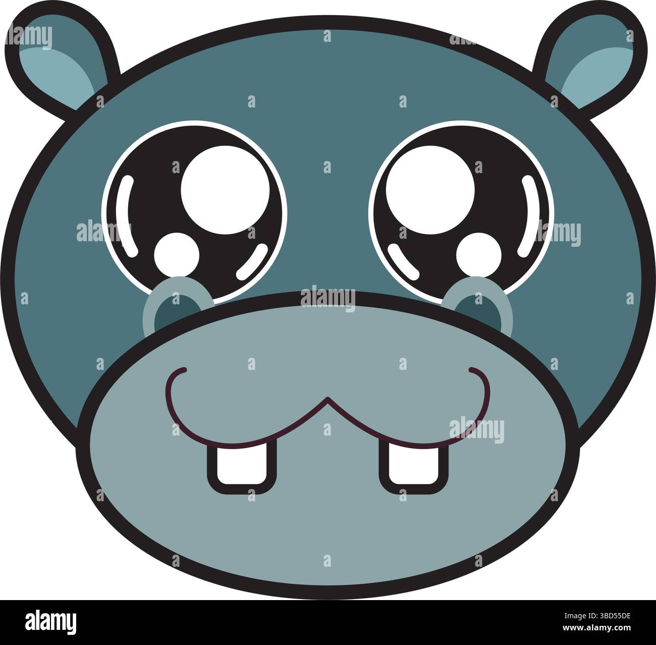 Hippo cartoon head icon. Vector Stock Vector Image & Art - Alamy