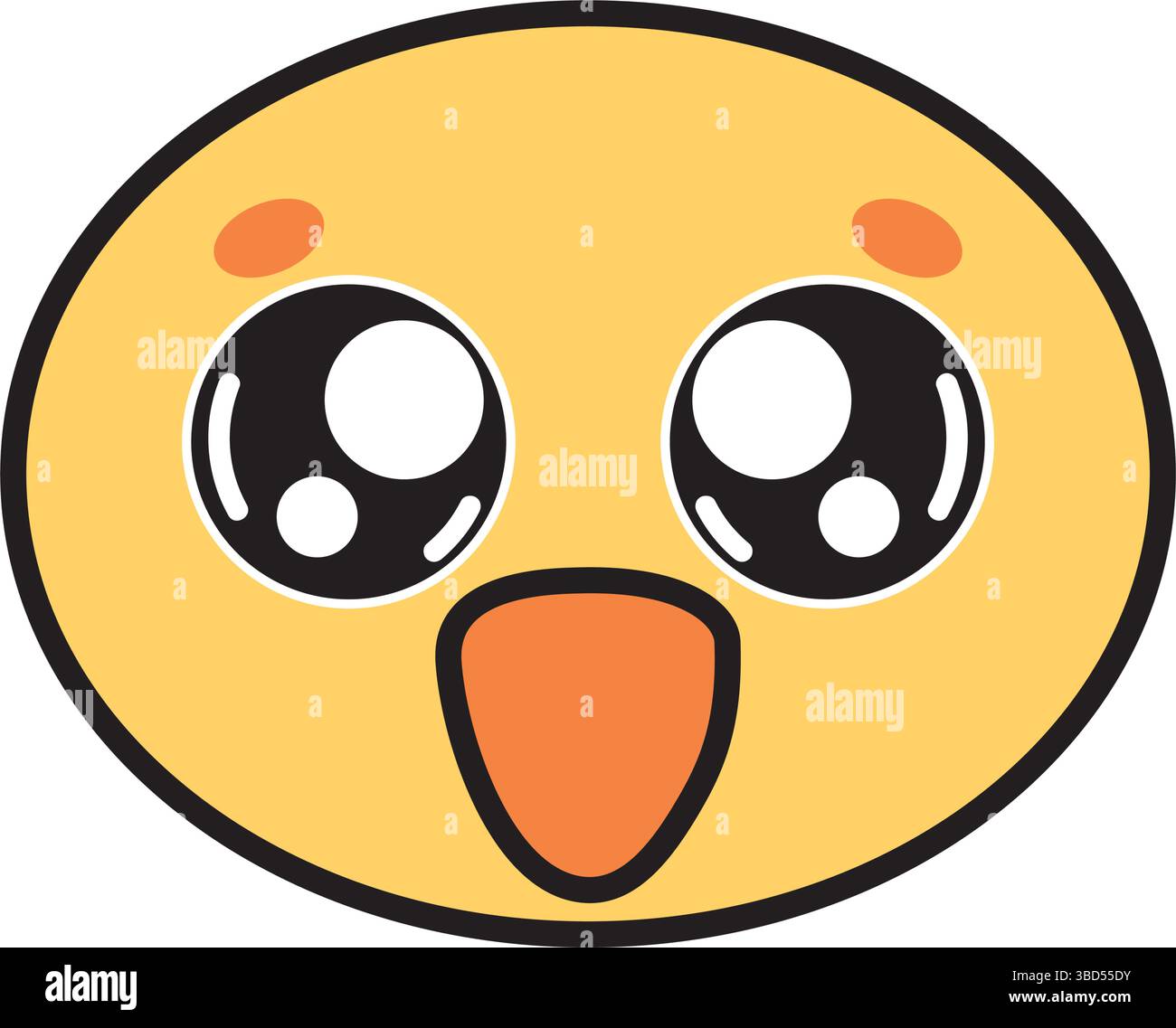 Yellow chick face cartoon. Vector Stock Vector Image & Art - Alamy